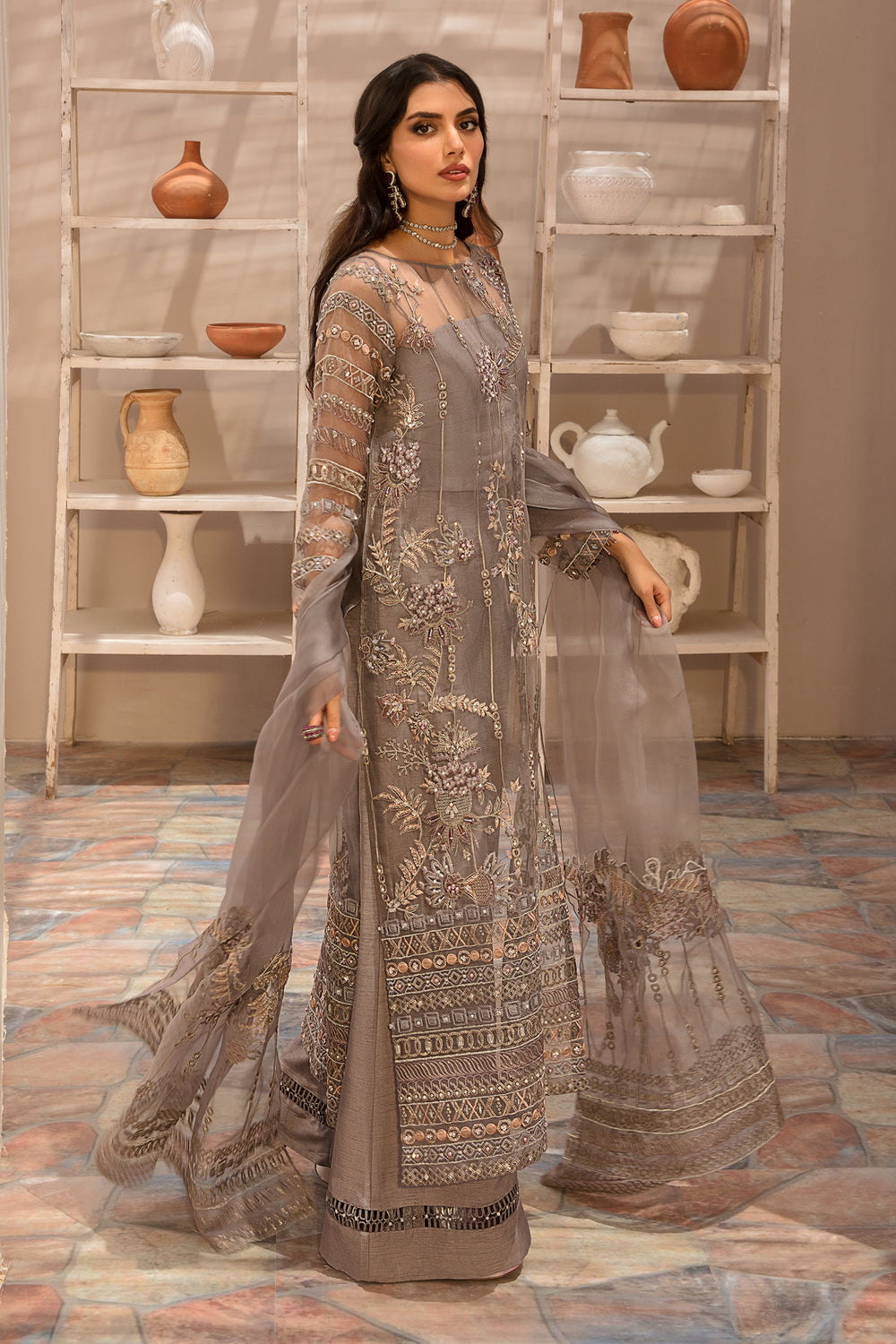 Mira | Festive collection 2023 | Embroidered and embellished organza ...